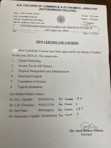 New Certificate Course 2023 – G.S. College Of Commerce & Economics ...